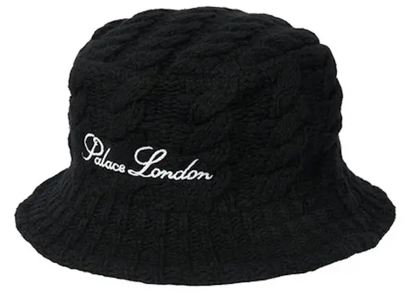 PALACE Cable Knit Bucket Hat - Black