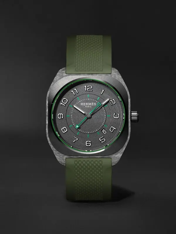 Hermès H08 Automatic 39mm Glass Fibre And Rubber Watch - Green