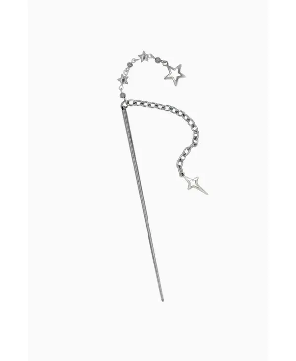 VELVET LUNA Steel Hair Pin With Star Charm - Silver