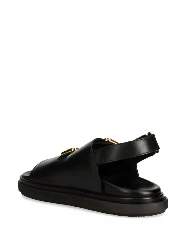 ALOHAS Double-buckle Sandals - Black