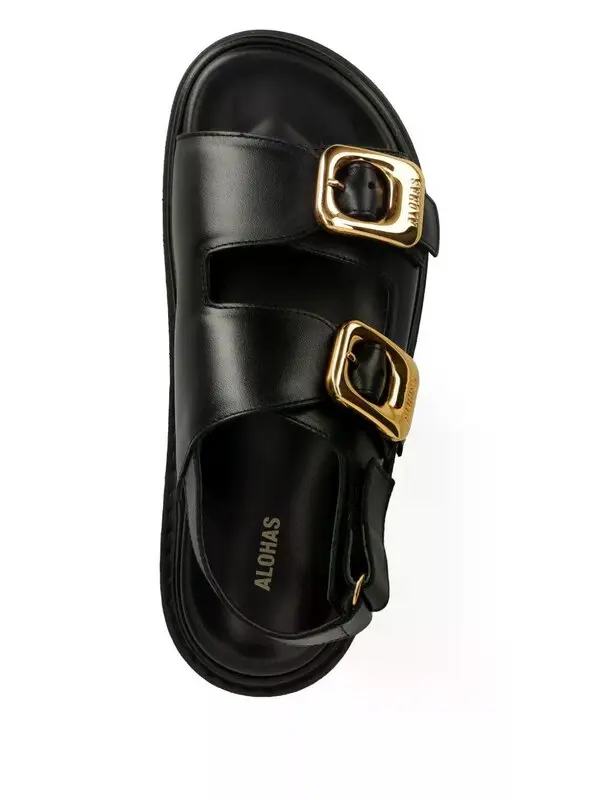 ALOHAS Double-buckle Sandals - Black