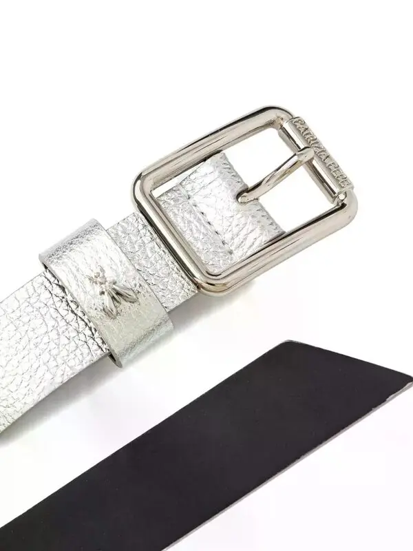 Patrizia Pepe Leather Belt In Silver - 33% Off | Editorialist display picture 1