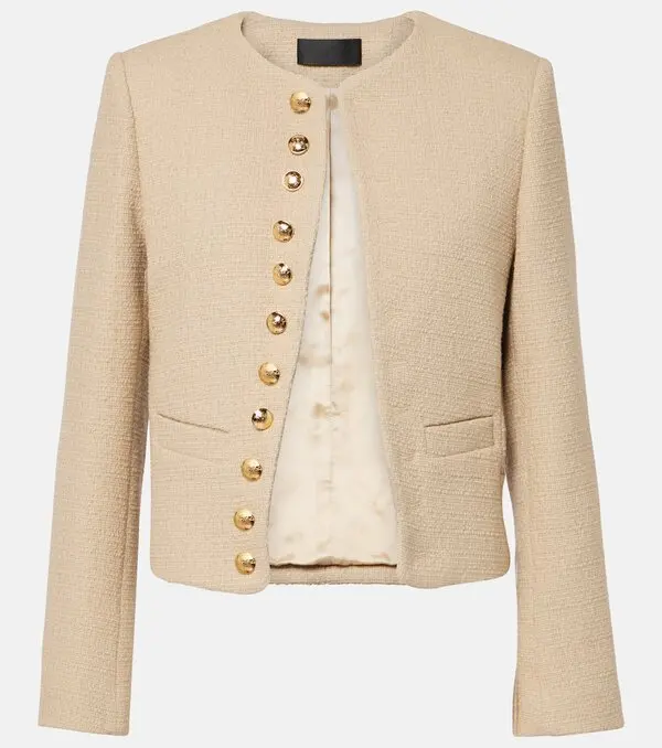 NILI LOTAN Patti Cotton-blend Jacket - Green