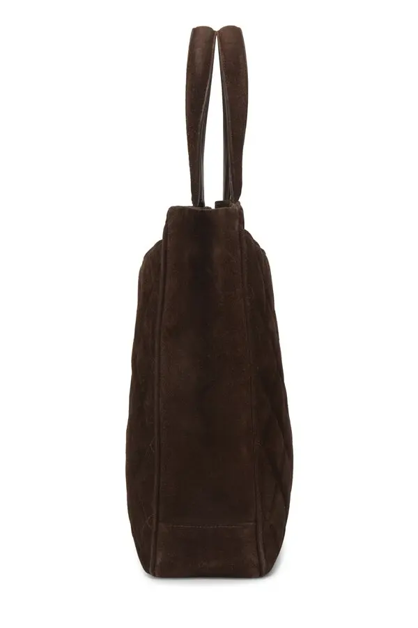 Chanel Quilted Suede Turnlock Tote