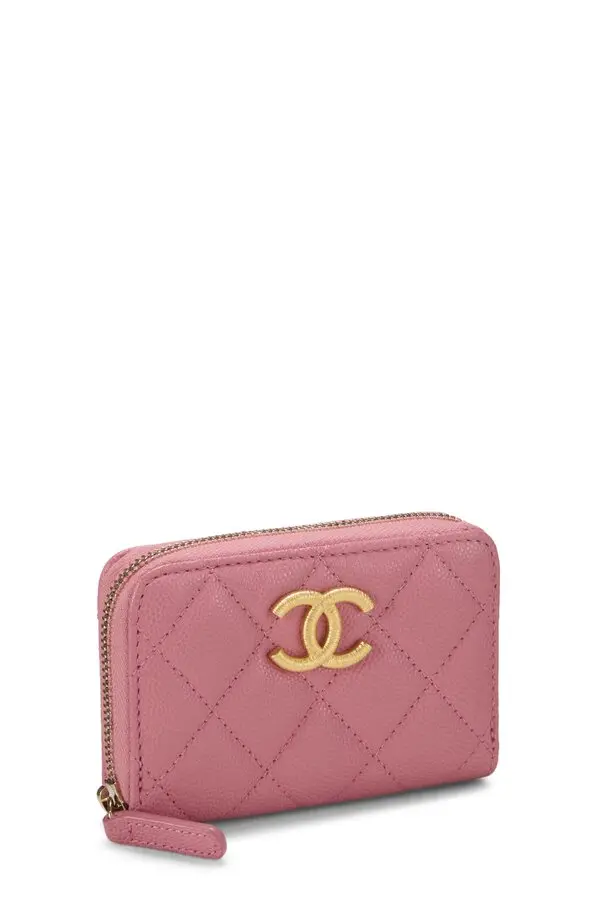 Chanel Caviar Zip Around Coin Purse - Pink
