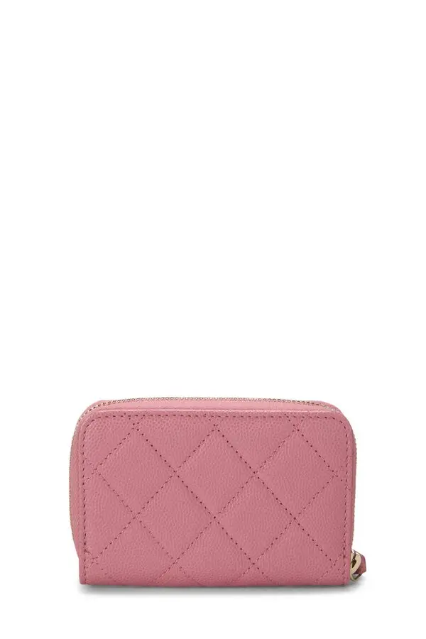 Chanel Caviar Zip Around Coin Purse - Pink