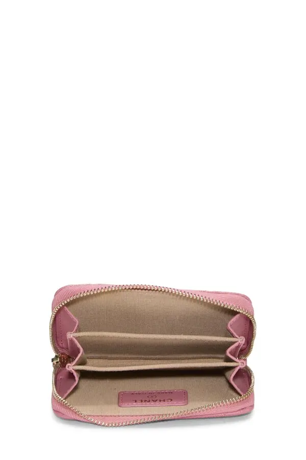 Chanel Caviar Zip Around Coin Purse - Pink