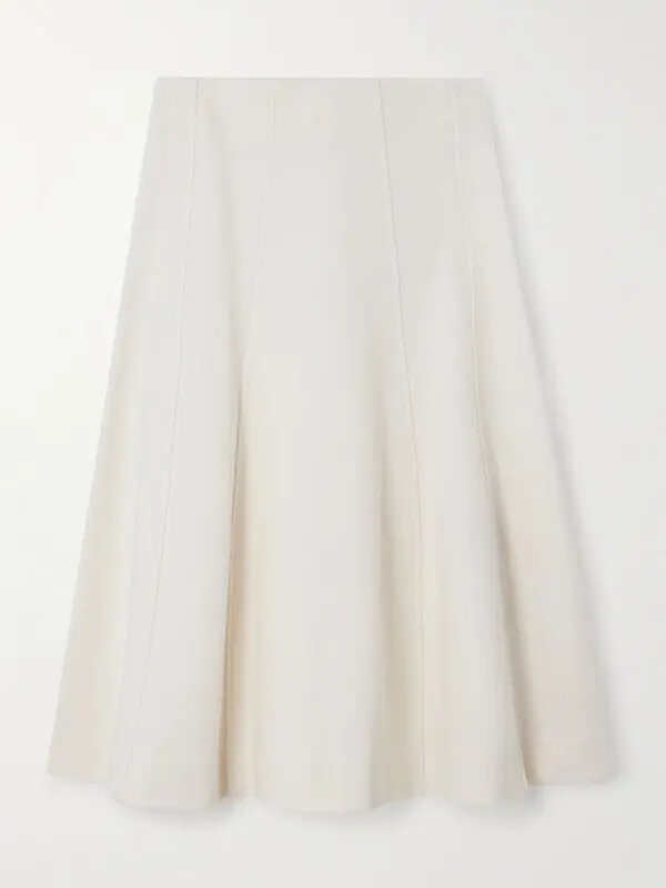 JIL SANDER Paneled Knitted Midi Skirt - Neutrals