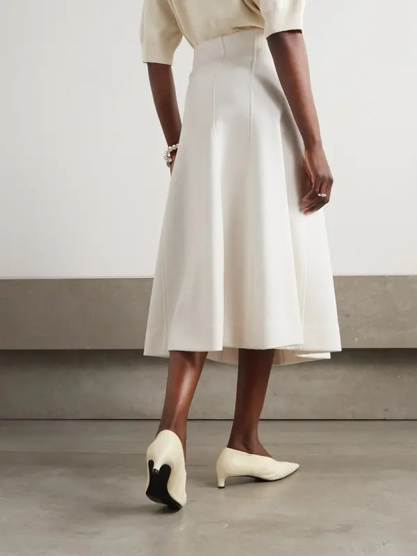 JIL SANDER Paneled Knitted Midi Skirt - Neutrals