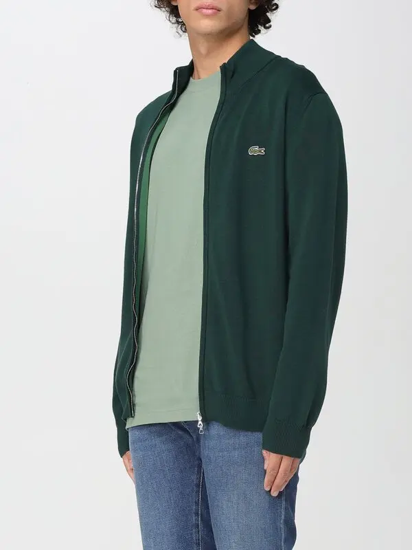 Lacoste Zip Up Sweater With Logo - Green