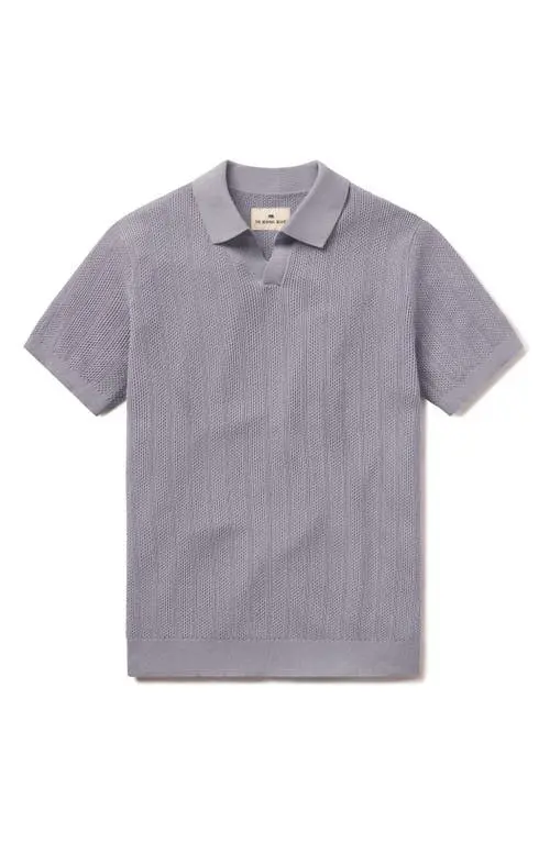 THE NORMAL BRAND Robles Textured Knit Polo - Faded Denim