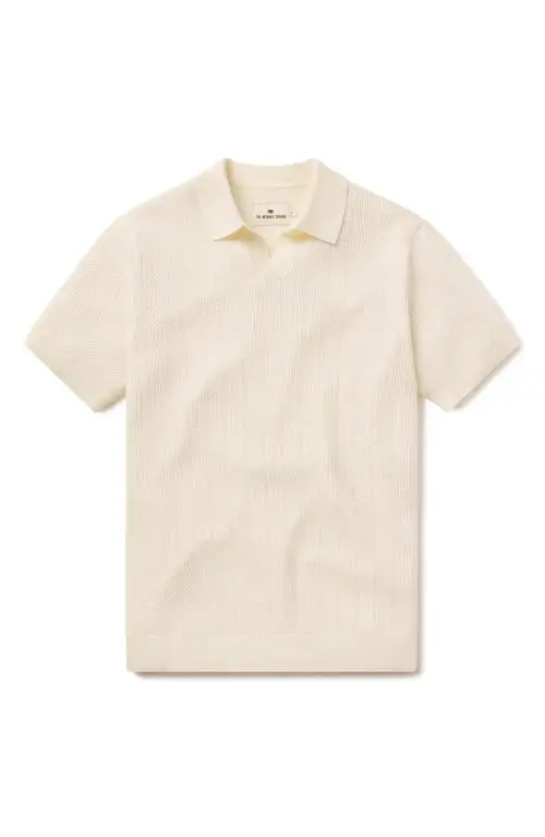 THE NORMAL BRAND Robles Textured Knit Polo - Ivory