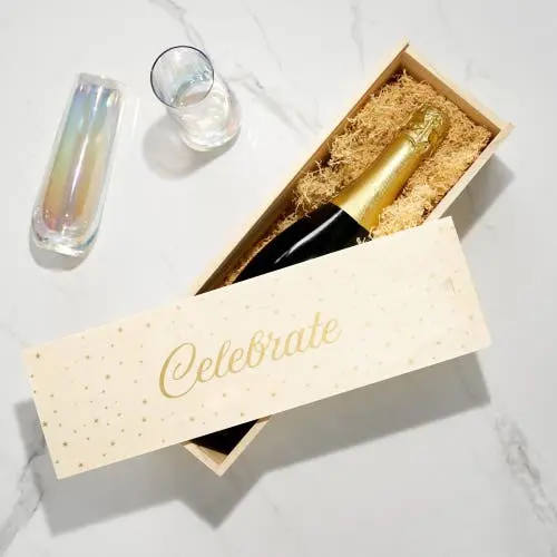TWINE Starlight Single Bottle Paulownia Wood Wine Box