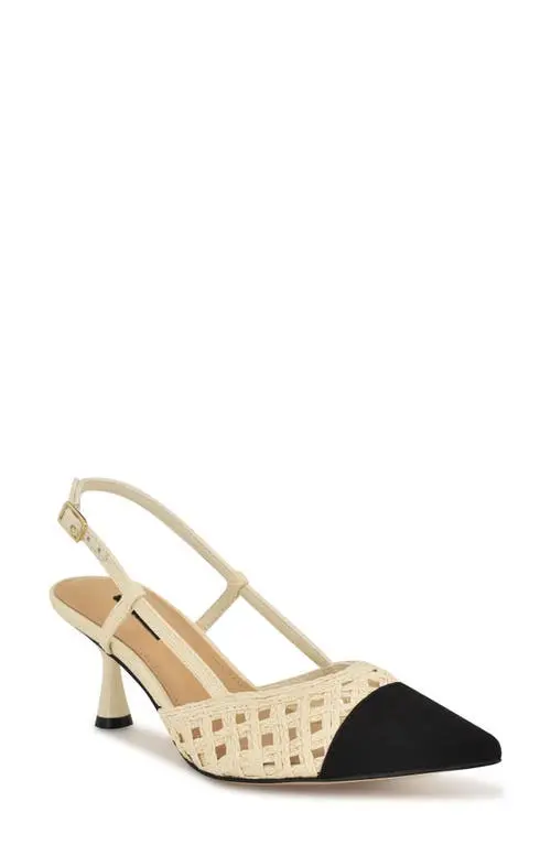 Nine West Railen Pointed Toe Slingback Pumps - Ivory