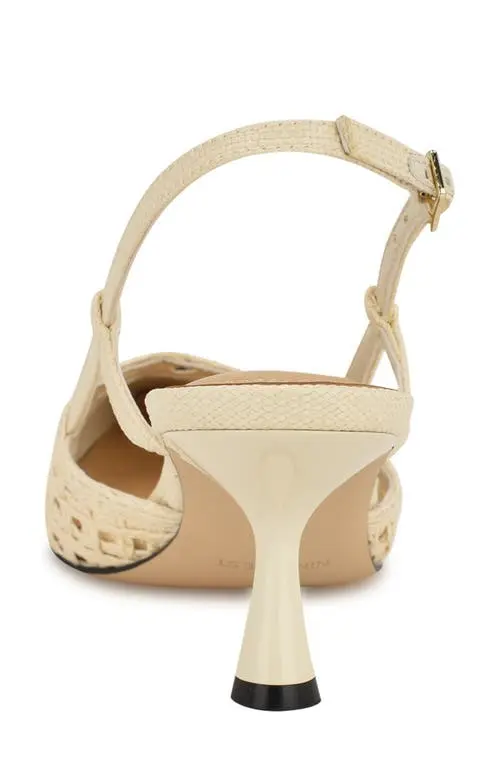 Nine West Railen Pointed Toe Slingback Pumps - Ivory