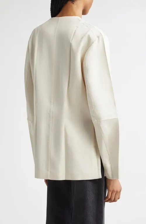 SETCHU Origami Collarless Belted Silk & Virgin Wool Jacket