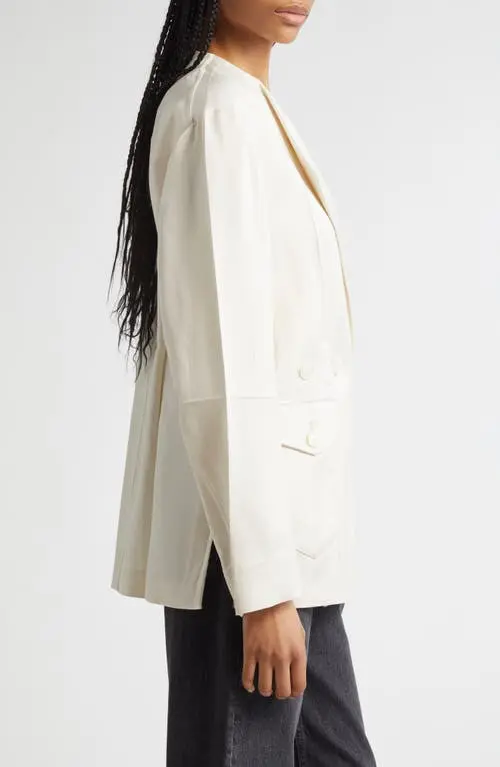SETCHU Origami Collarless Belted Silk & Virgin Wool Jacket