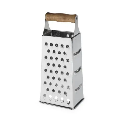TWINE Acacia Wood Handled Cheese Grater - Silver