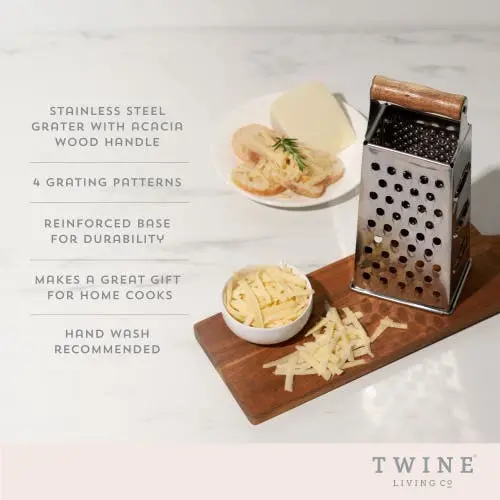 TWINE Acacia Wood Handled Cheese Grater