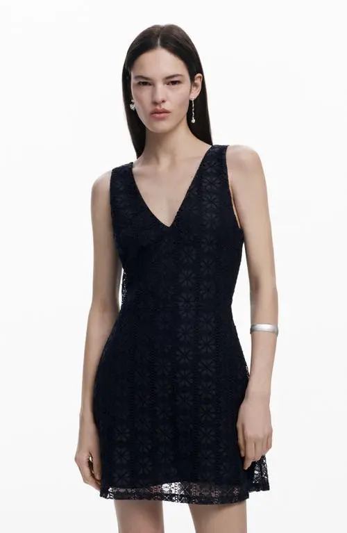 Desigual Floral Lace Mini Dress