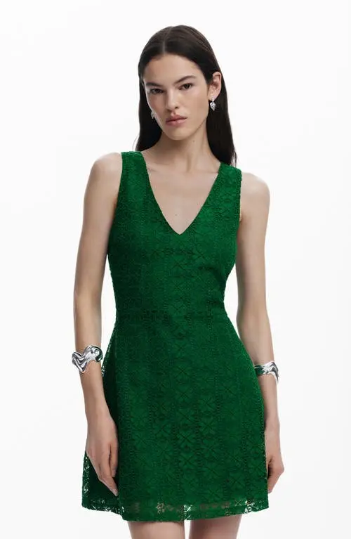 Desigual Floral Lace Mini Dress