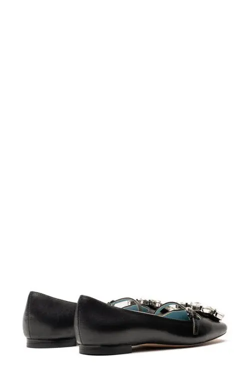 FRANCES VALENTINE Josephine Crystal Embellished Flat - Black