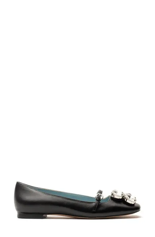 FRANCES VALENTINE Josephine Crystal Embellished Flat - Black