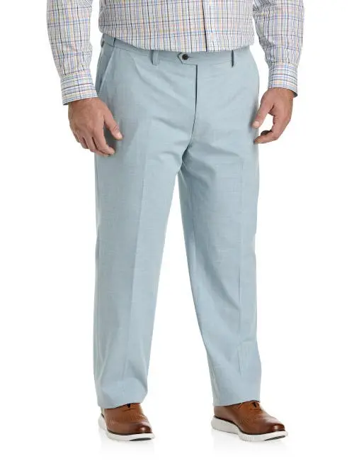 OAK HILL BY DXL Big & Tall Cross Hatch Suit Pants - Blue
