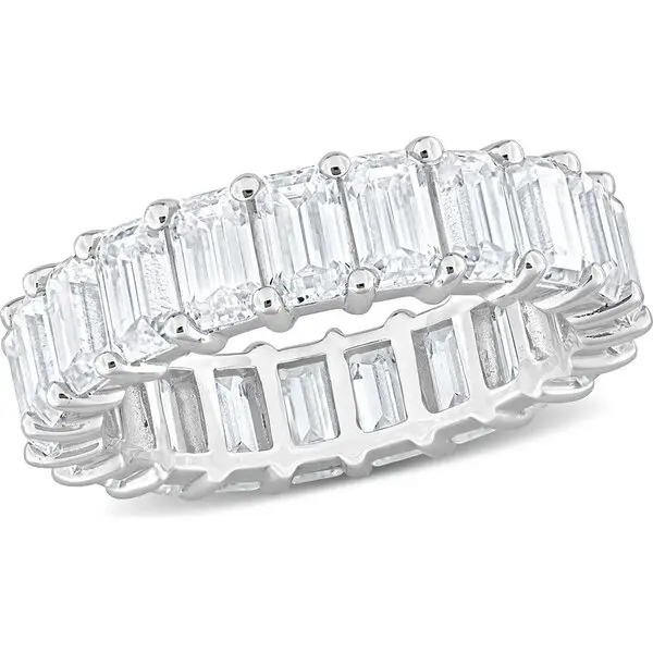 JULIANNA B. 1/3ct D.e.w. Emerald-cut Moissanite Eternity Ring - Sterling Silver