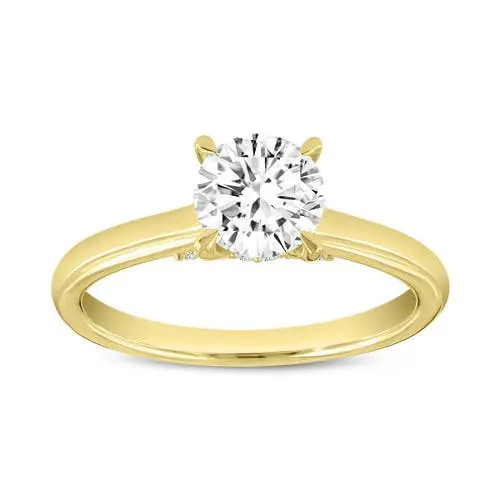 LUVMYJEWELRY Keira 1.15 Ct Round Cut Lab Grown Diamond Ring - 14k Yellow Gold