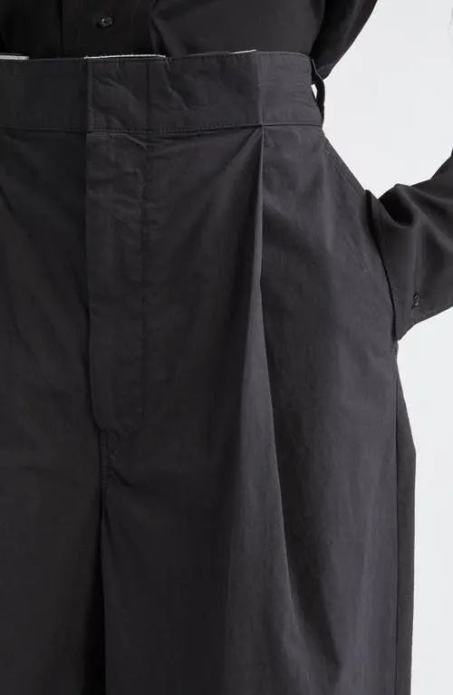 MAISON MARGIELA Pleated Wide Leg Trousers - Black