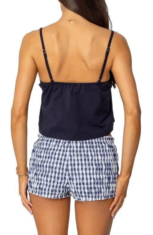 EDIKTED Odette Tie Front Crop Top