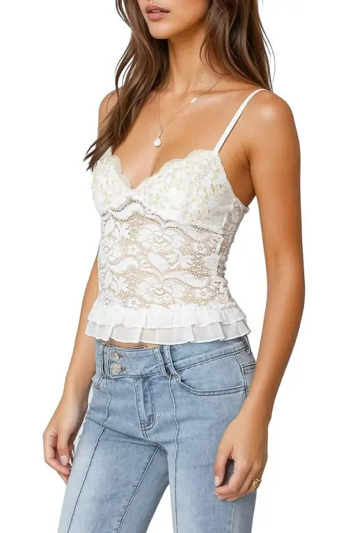 EDIKTED Torin Lacy Ruffle Camisole