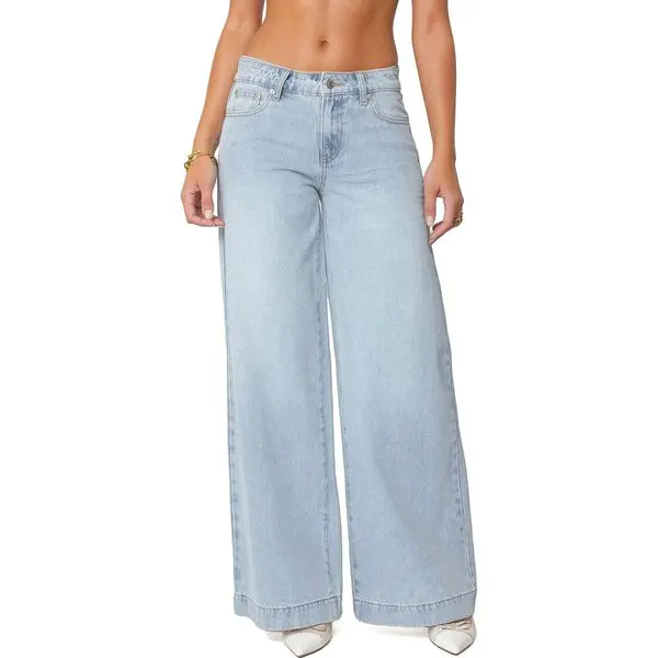 EDIKTED Sidonie Low Rise Wide Leg Jeans