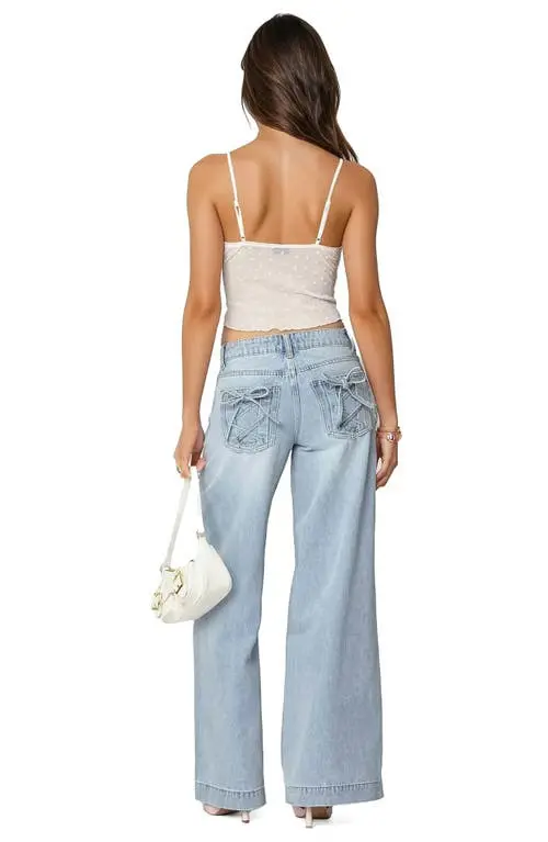 EDIKTED Sidonie Low Rise Wide Leg Jeans