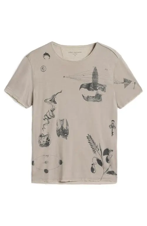 John Varvatos Raw Edge Double Layer Doodle Print T-shirt