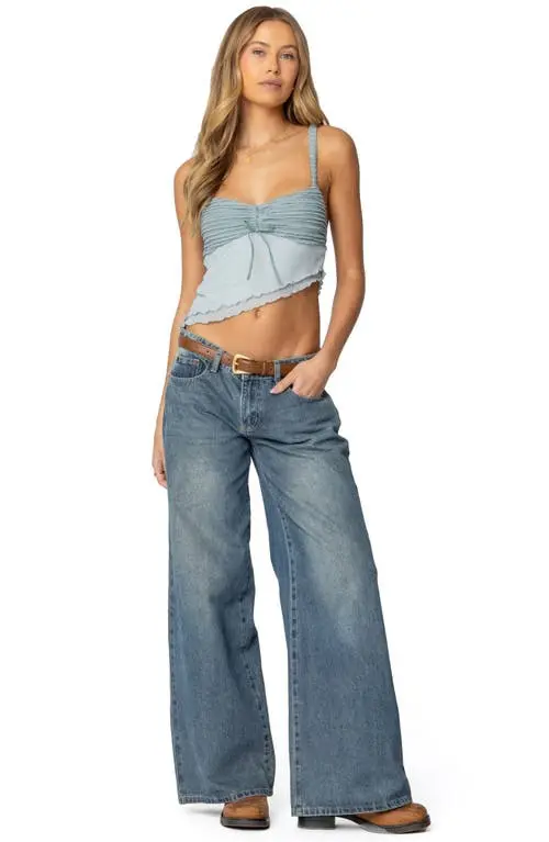 EDIKTED Asymmetric Ruffle Camisole - Light-blue