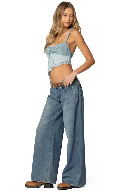 EDIKTED Asymmetric Ruffle Camisole - Light-blue