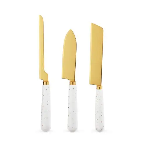 TWINE Starlight Cheese Knife Set Of 3 - White