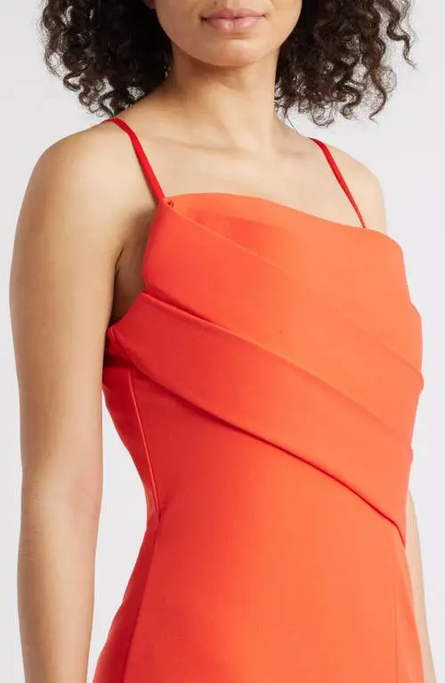 Vince Camuto Drape Neckline Sleeveless Gown - Poppy