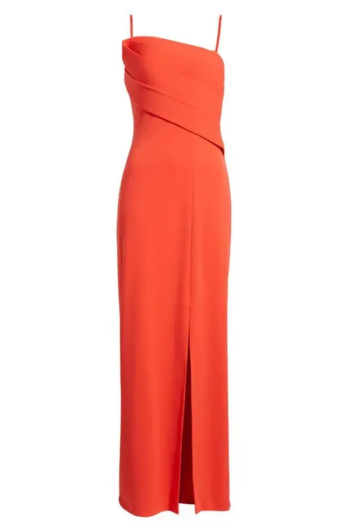 Vince Camuto Drape Neckline Sleeveless Gown - Poppy
