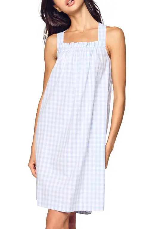 PETITE PLUME Annabelle Gingham Brushed Cotton Twill Nightgown