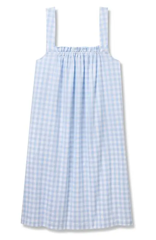 PETITE PLUME Annabelle Gingham Brushed Cotton Twill Nightgown