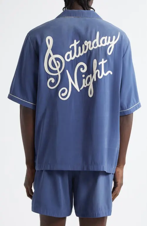 Amiri Saturday Night Camp Shirt In Navy - 55% Off | Editorialist