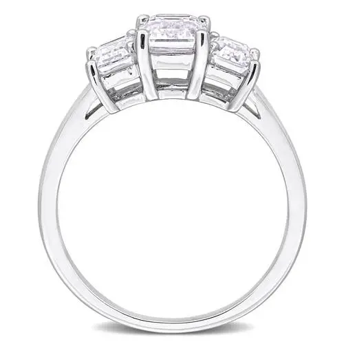 JULIANNA B. Emerald Cut Moissanite 3-stone Ring