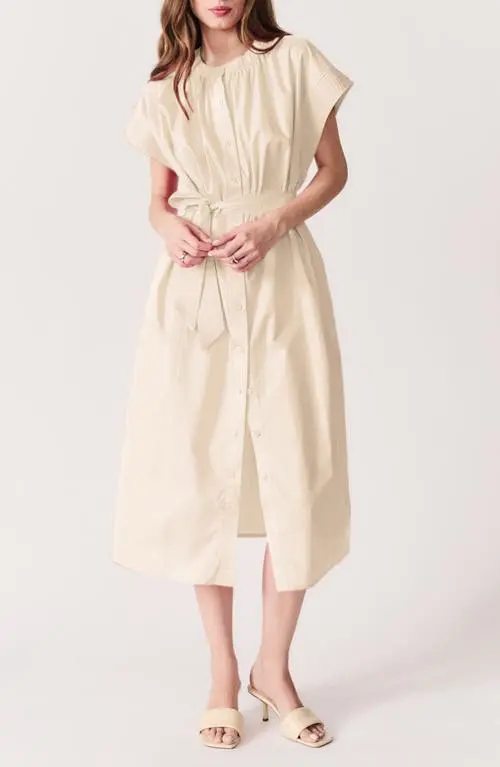 Deluc Déluc. Cancela Cap-sleeve Cotton Poplin Shirtdress - Butter