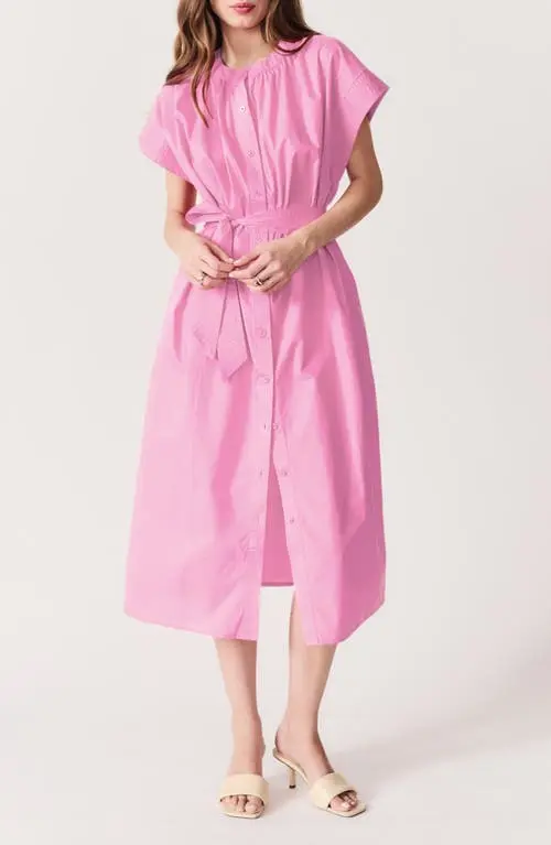 Deluc Déluc. Cancela Cap-sleeve Cotton Poplin Shirtdress - Pink