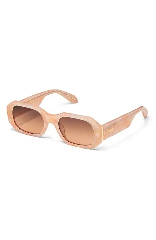 Quay Hyped Up 38mm Square Sunglasses - Apricot Tortoise / Orange