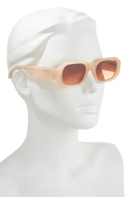 Quay Hyped Up 38mm Square Sunglasses - Apricot Tortoise / Orange
