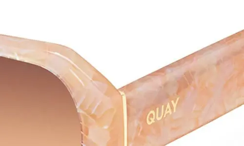 Quay Hyped Up 38mm Square Sunglasses - Apricot Tortoise / Orange